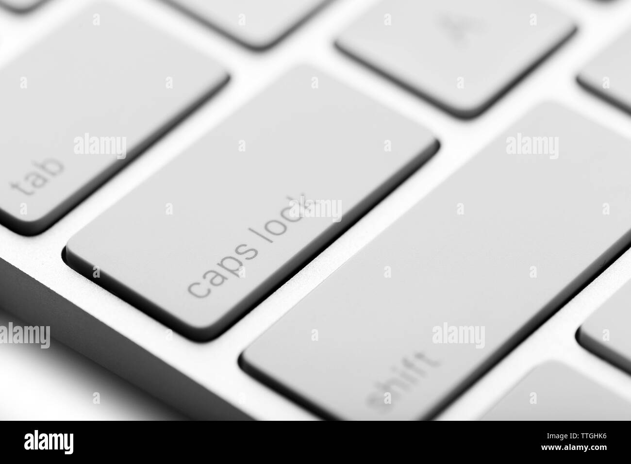 White keys of computer keyboard, closeup Stock Photo - Alamy