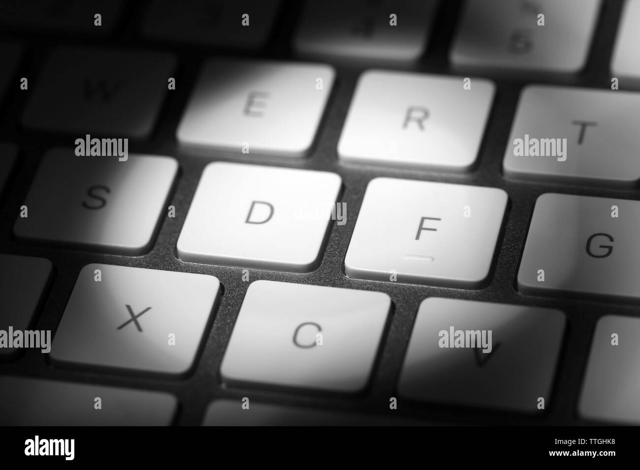 White keys of computer keyboard, closeup Stock Photo - Alamy