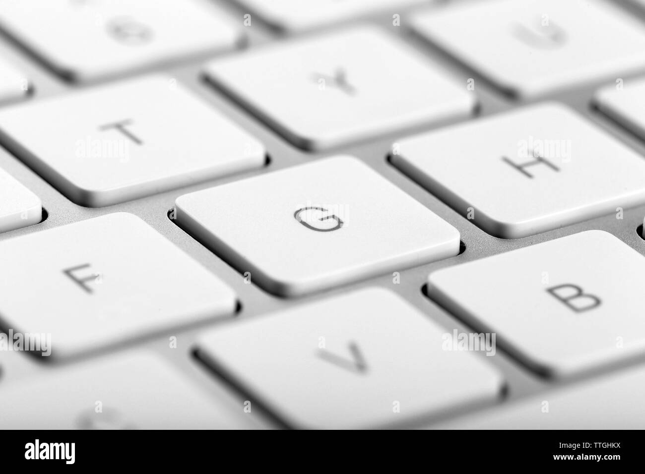 White keys of computer keyboard, closeup Stock Photo - Alamy