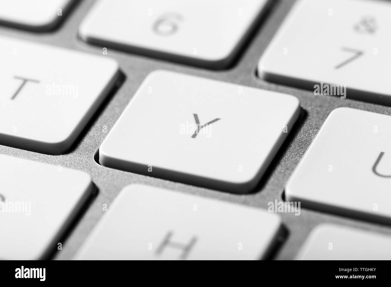 White keys of computer keyboard, closeup Stock Photo - Alamy