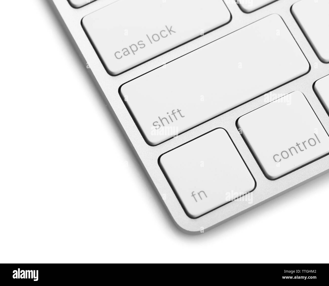 White keys of computer keyboard on white background Stock Photo - Alamy