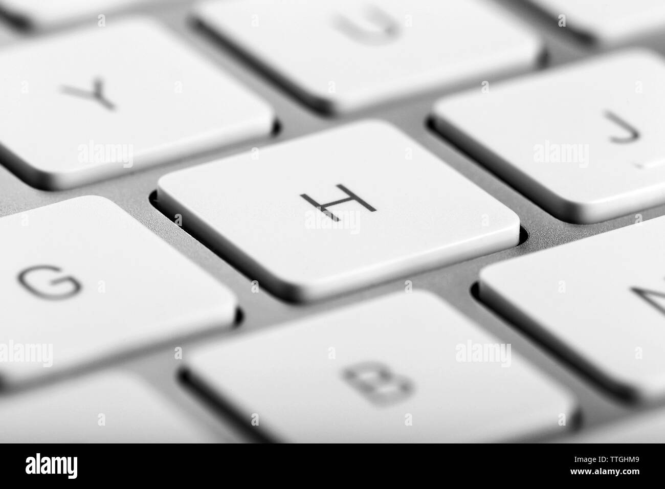 White keys of computer keyboard, closeup Stock Photo - Alamy