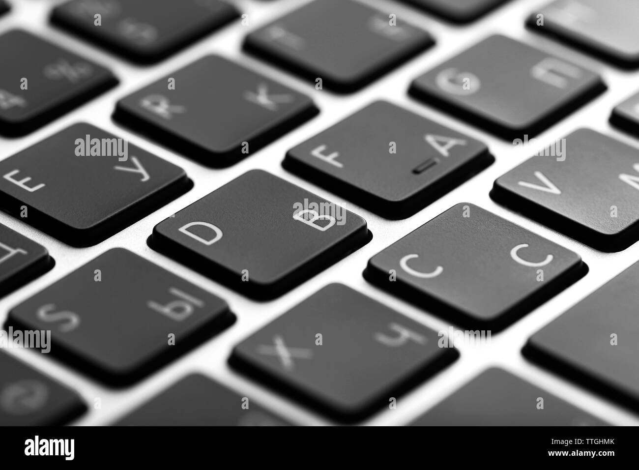 Black keys of computer keyboard, closeup Stock Photo - Alamy