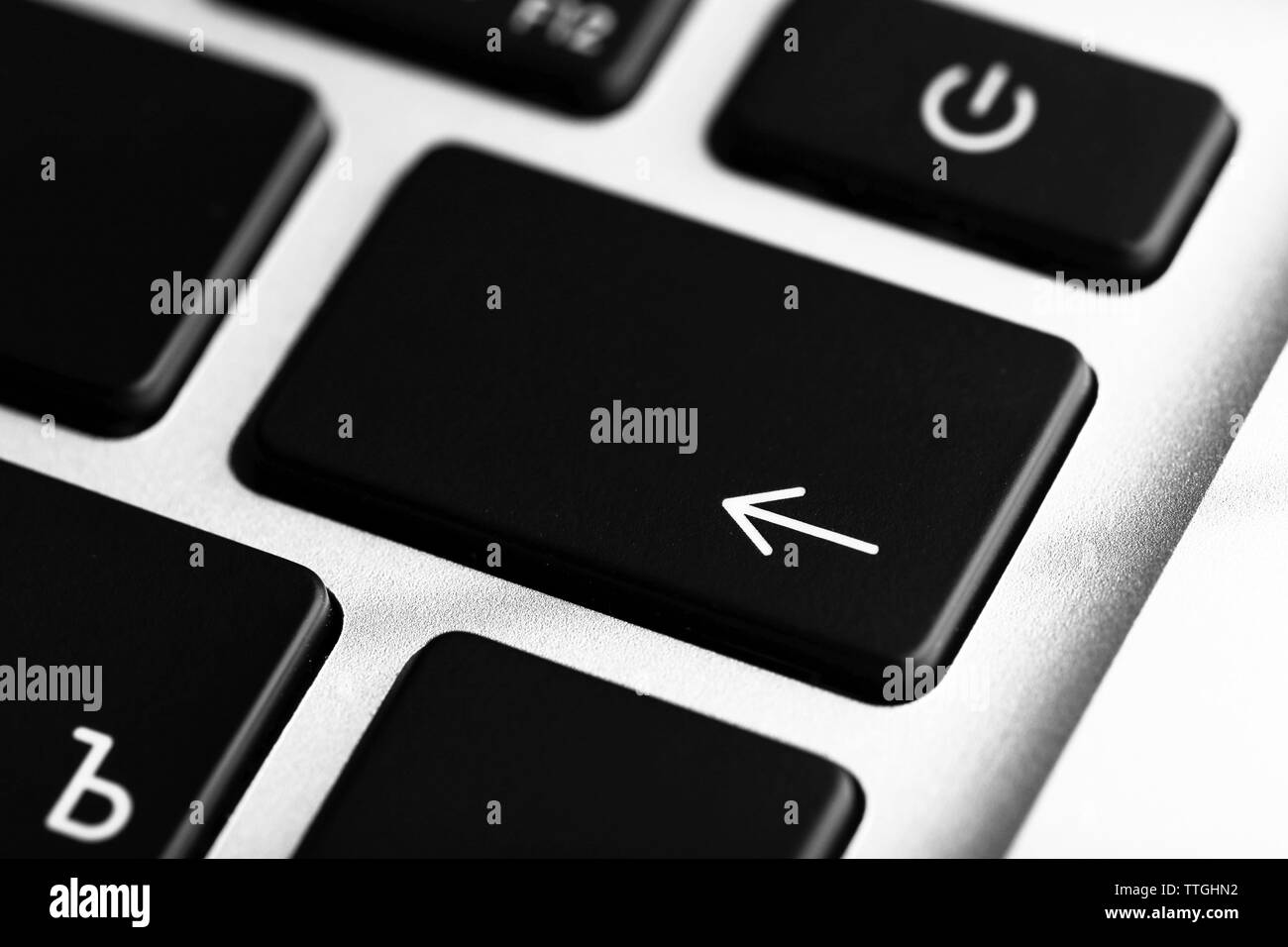 Black keys of computer keyboard, closeup Stock Photo - Alamy