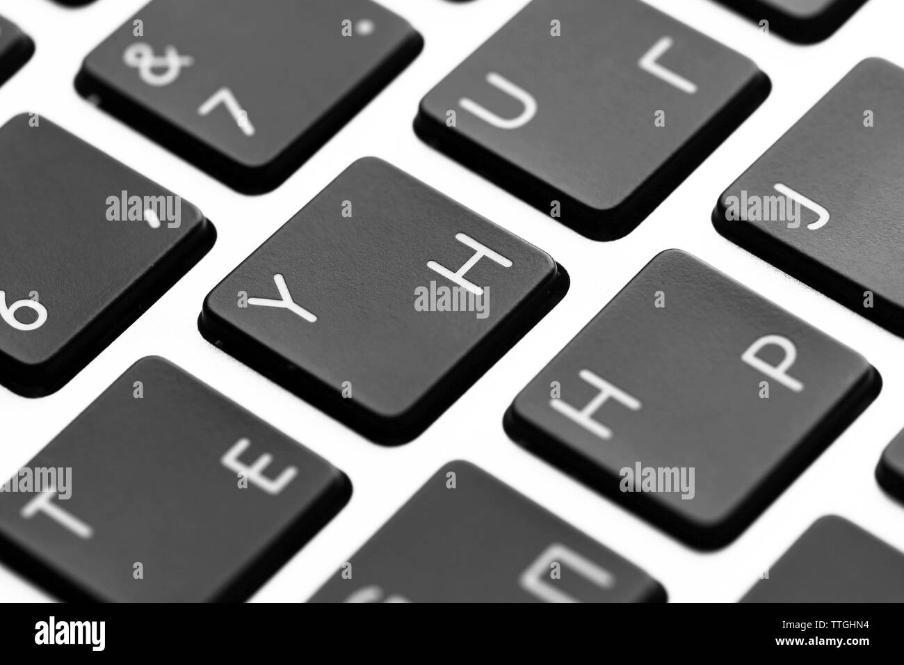 Black keys of computer keyboard, closeup Stock Photo - Alamy