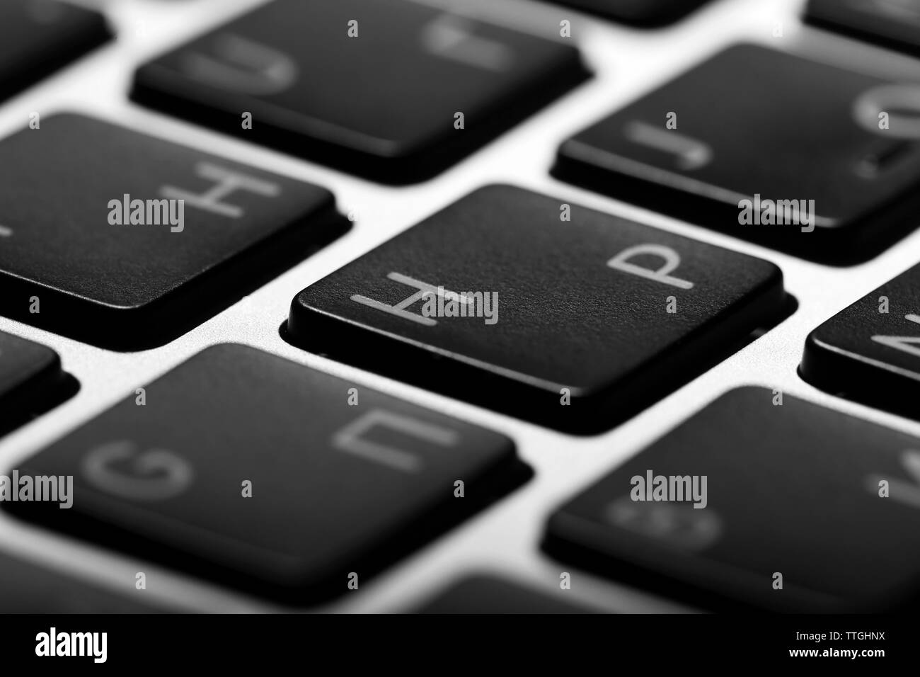 Black keys of computer keyboard, closeup Stock Photo - Alamy
