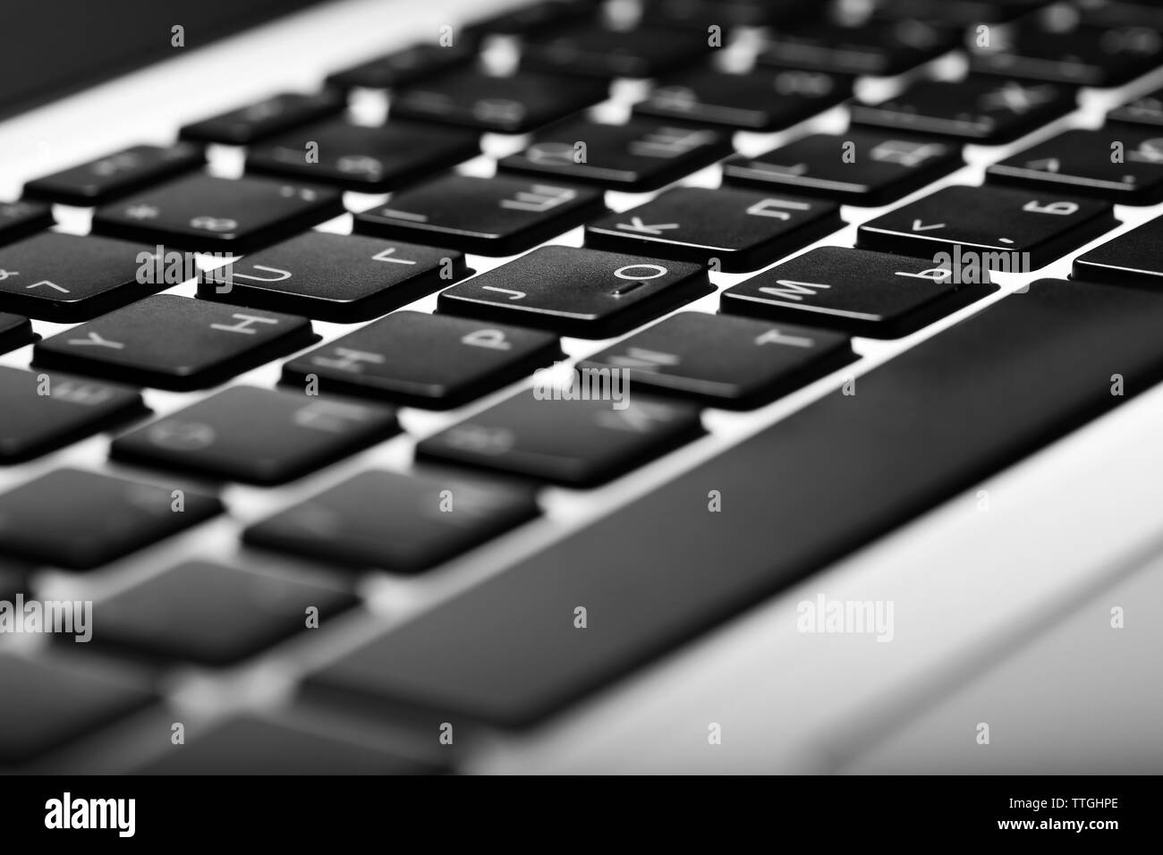 Black keys of computer keyboard, closeup Stock Photo - Alamy