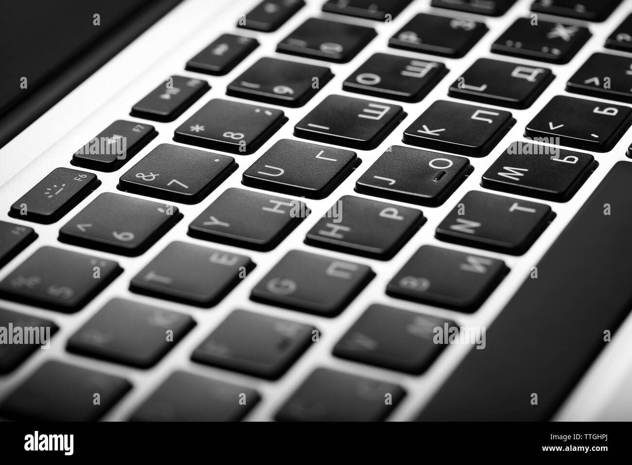 Black keys of computer keyboard, closeup Stock Photo - Alamy