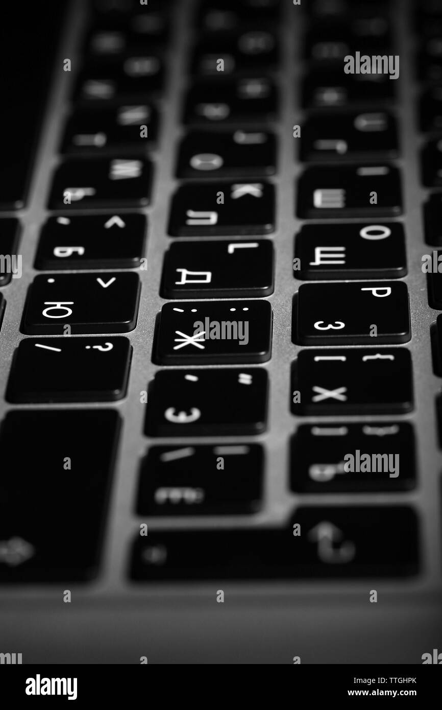 Black keys of computer keyboard, closeup Stock Photo - Alamy
