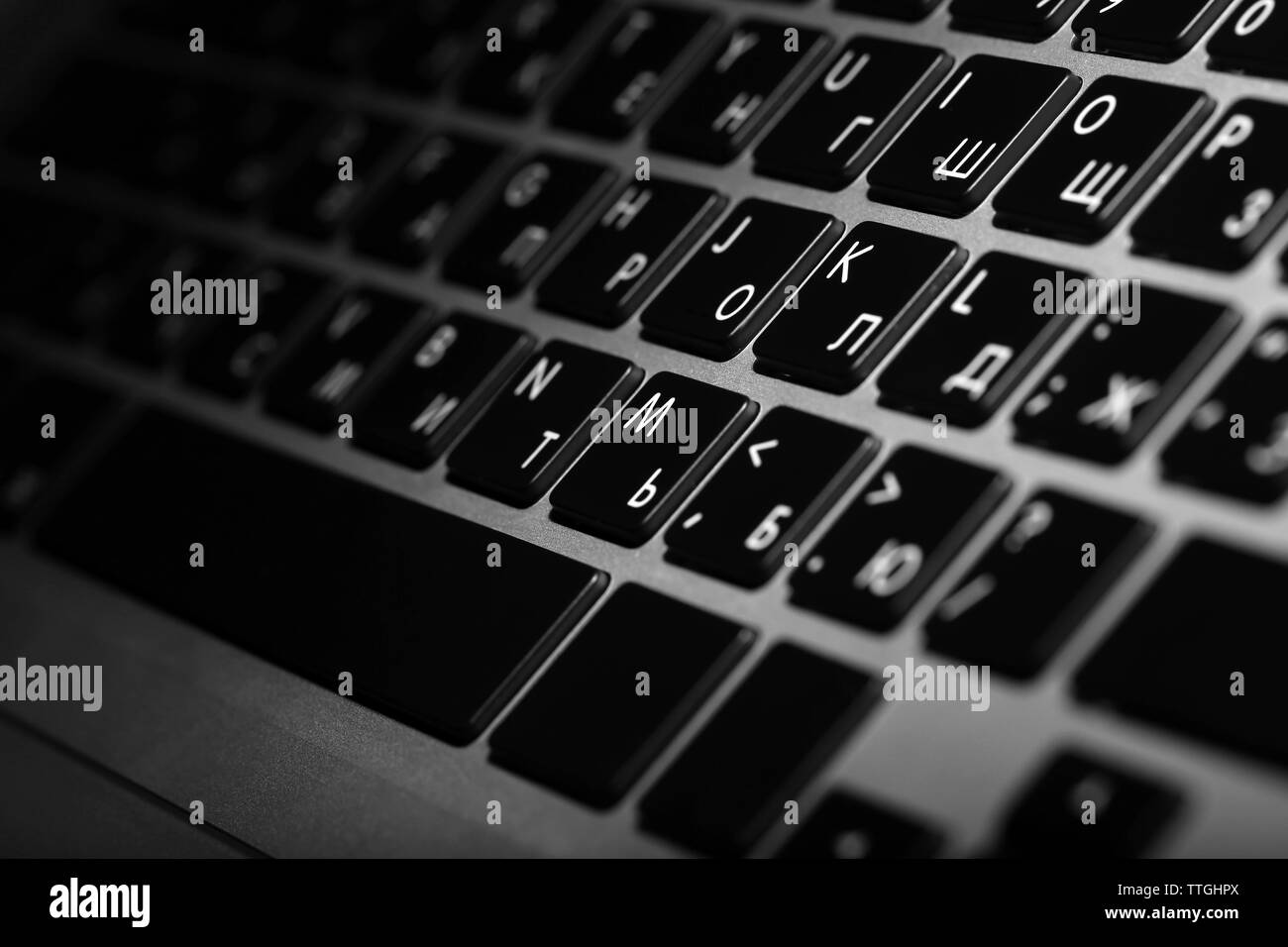 Black keys of computer keyboard, closeup Stock Photo - Alamy