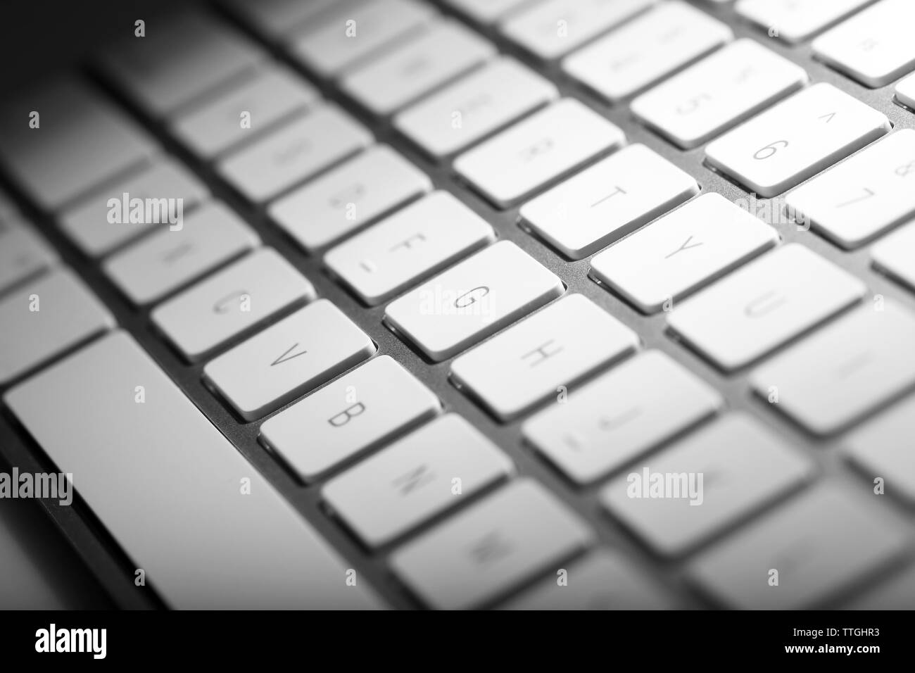 White keys of computer keyboard, closeup Stock Photo - Alamy