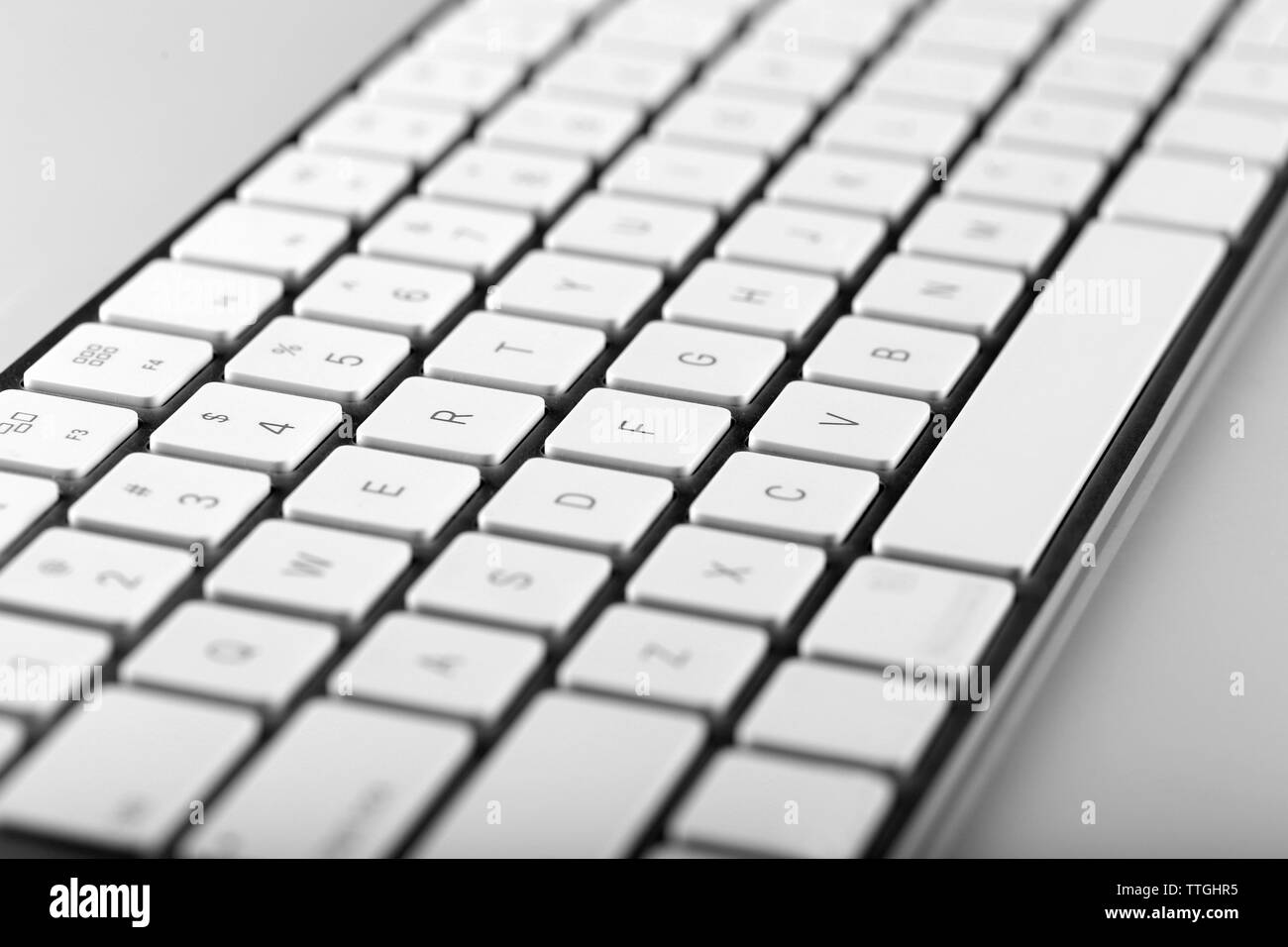 White keys of computer keyboard, closeup Stock Photo - Alamy