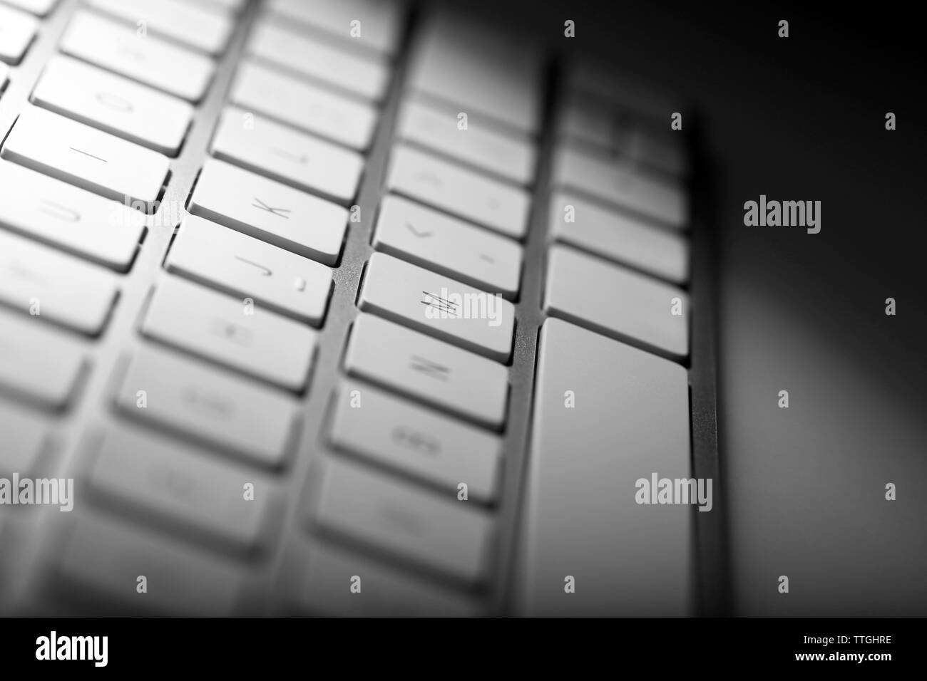 White keys of computer keyboard, closeup Stock Photo - Alamy
