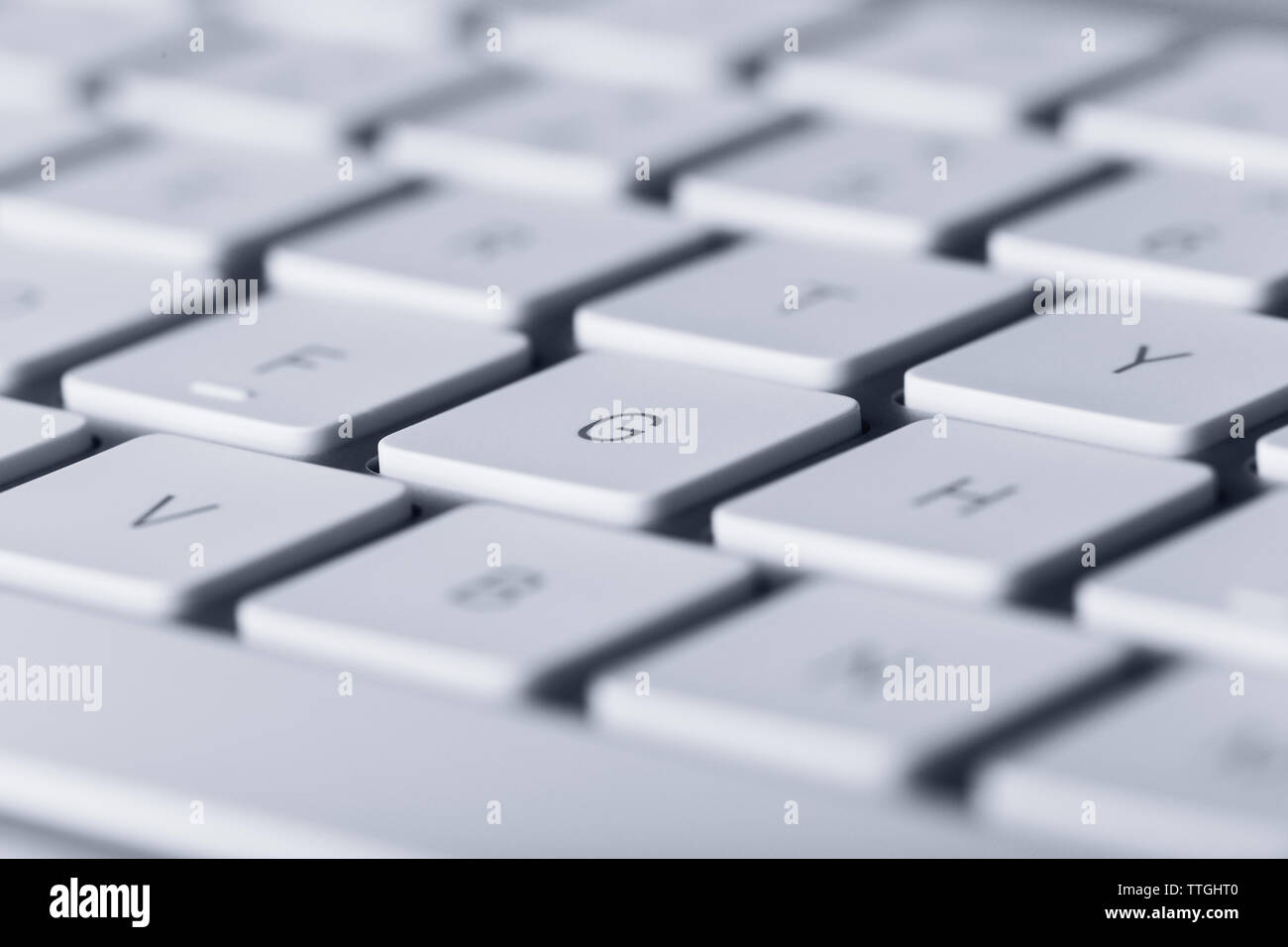 White keys of computer keyboard, closeup Stock Photo - Alamy