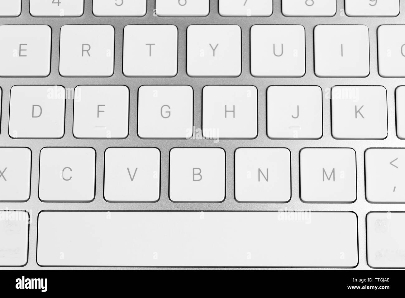 White keys of computer keyboard, closeup Stock Photo - Alamy