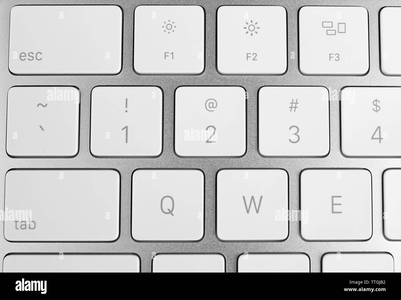 White keys of computer keyboard, closeup Stock Photo - Alamy