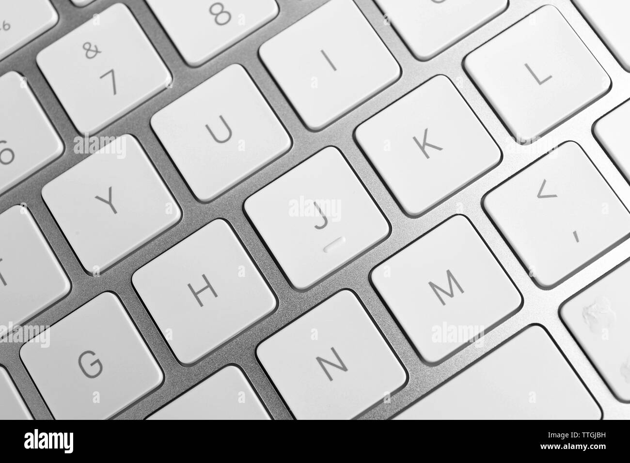 White keys of computer keyboard, closeup Stock Photo - Alamy