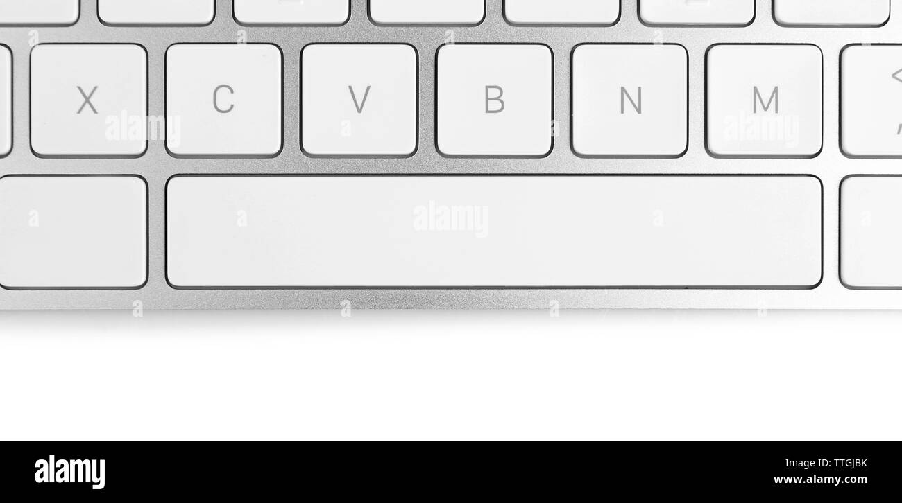 White keys of computer keyboard, copy space Stock Photo - Alamy