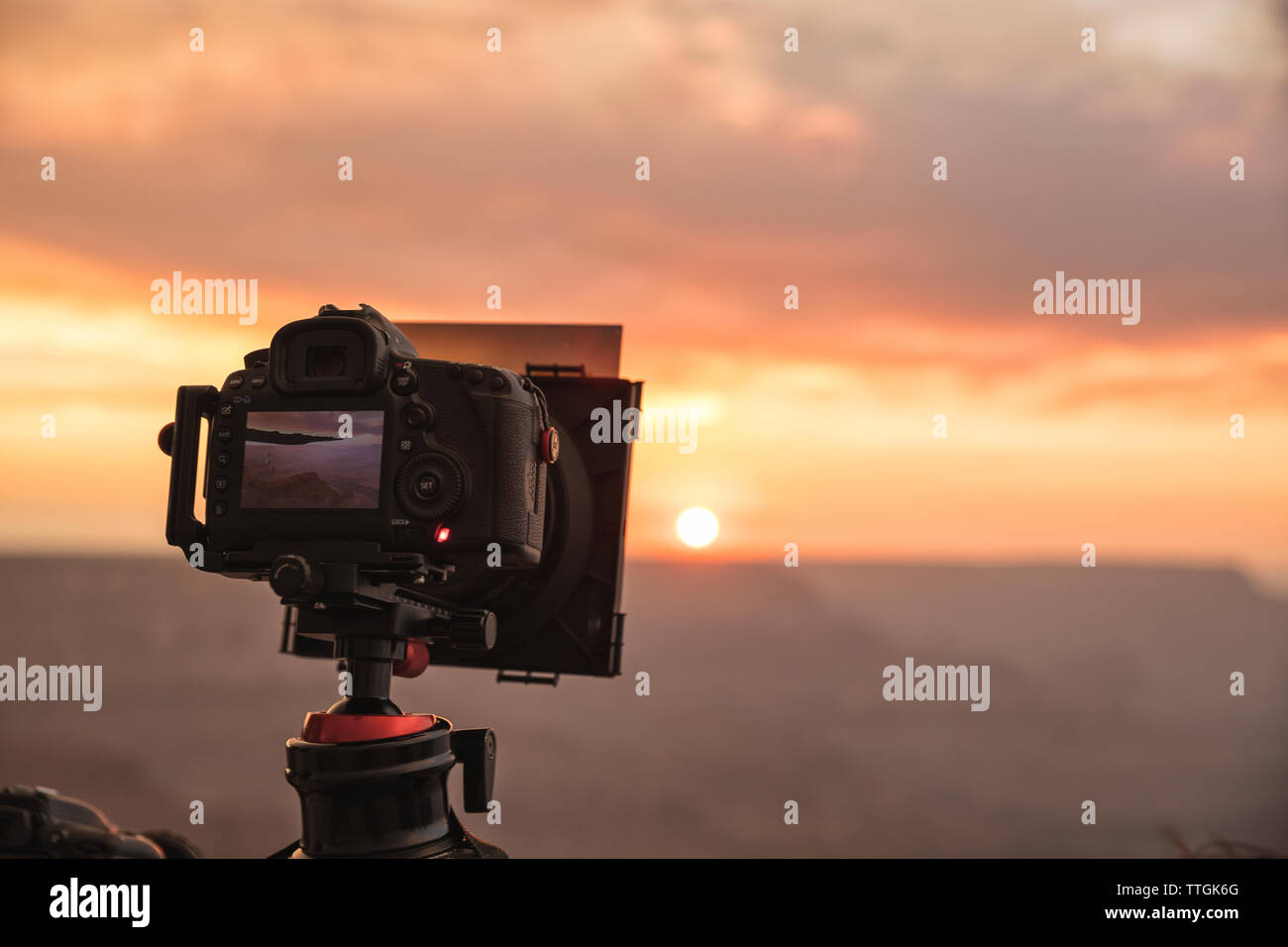 Camera Photographing the Sunset in Grand Canyon Stock Photo - Alamy