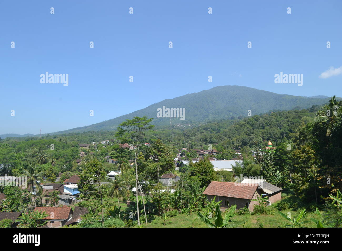 the beauty of the village in the mountains of Mountungaran, central ...