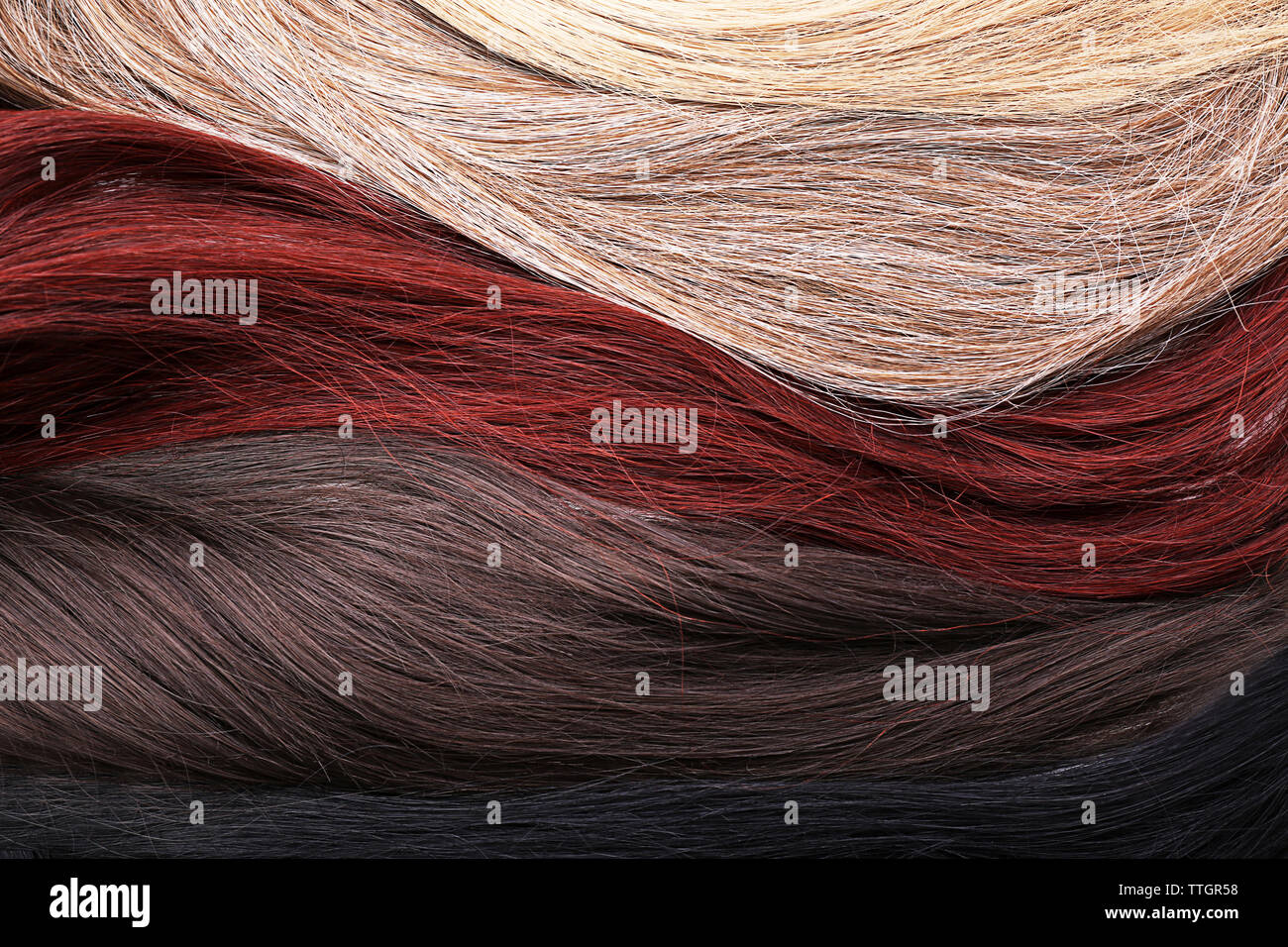 Varicolored strands of hair, close up Stock Photo - Alamy