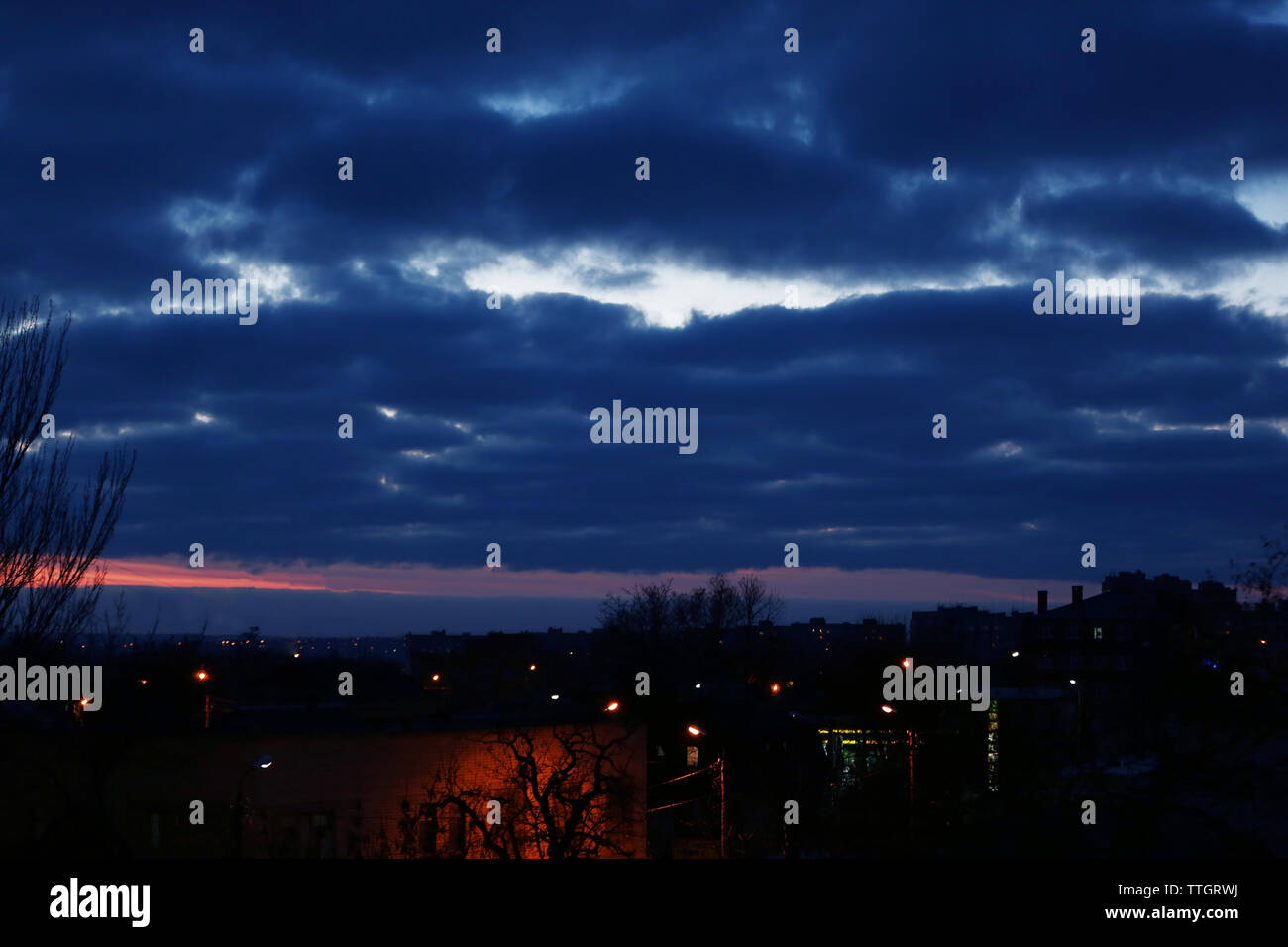 City landscape at the evening Stock Photo - Alamy