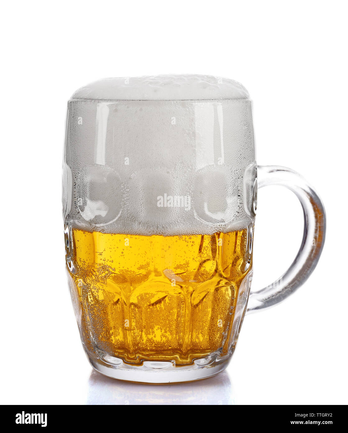 Mug of light beer, isolated on white Stock Photo - Alamy