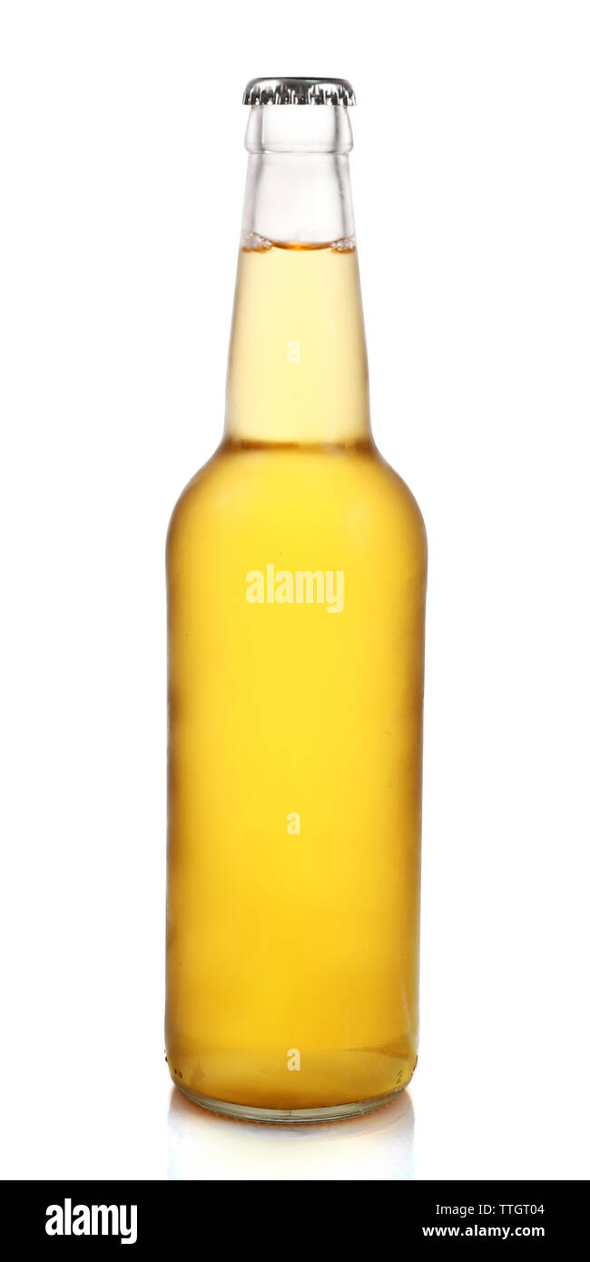 Glass of light beer, isolated on white Stock Photo - Alamy