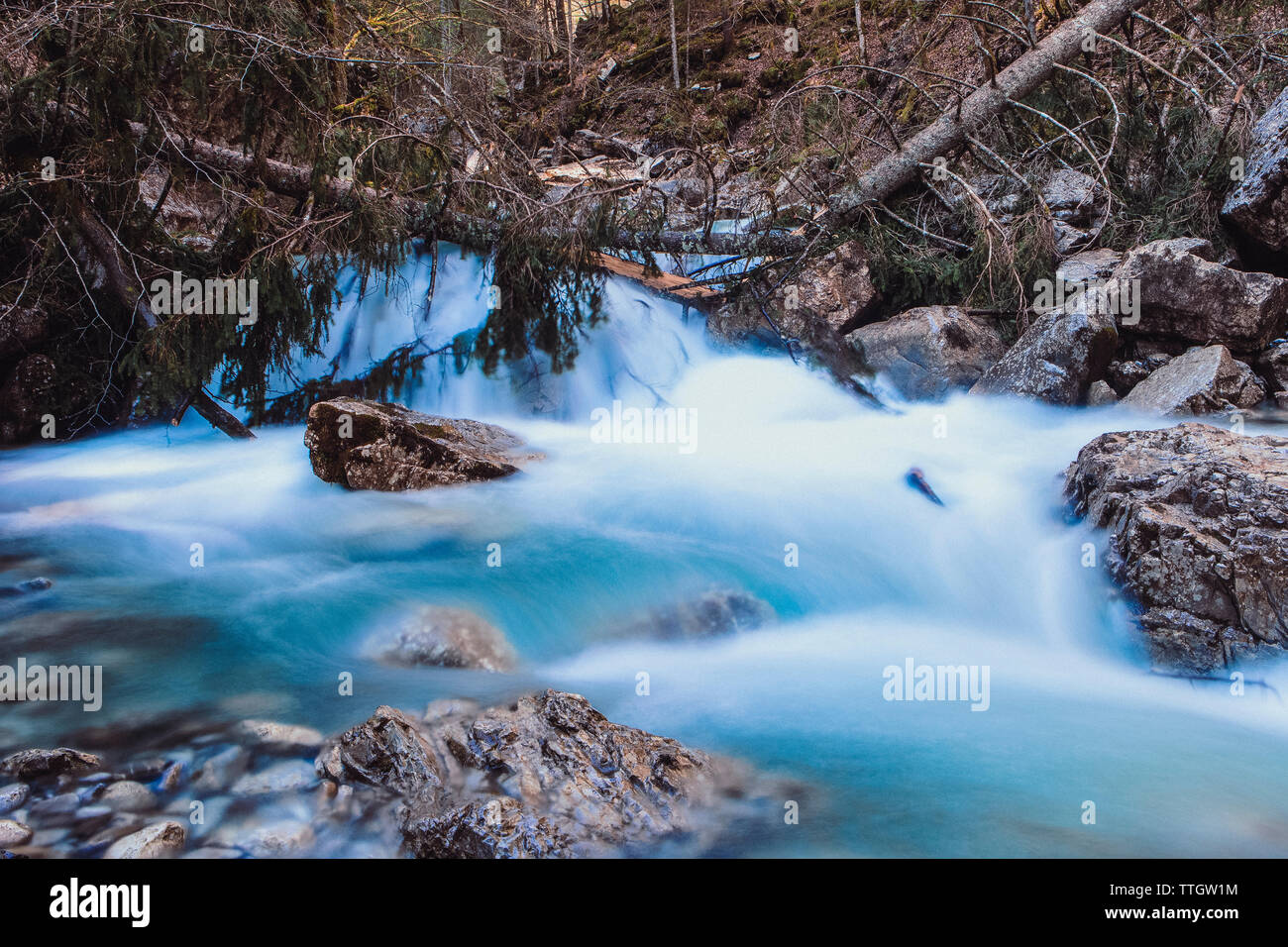 Alpine stream in south Germany Stock Photo - Alamy