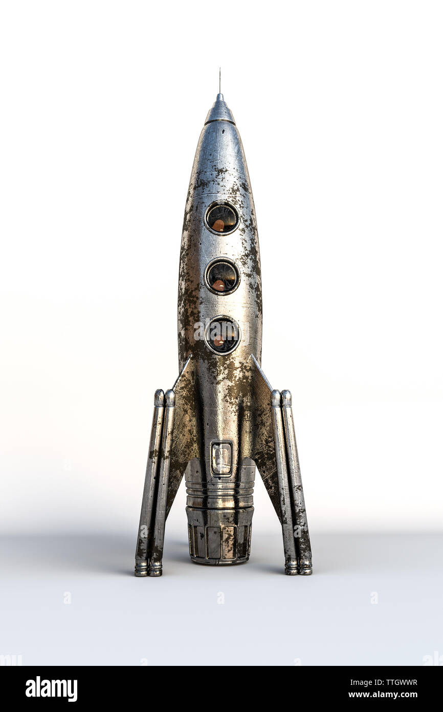 space rocket isolated on white background 3d illustration Stock Photo ...