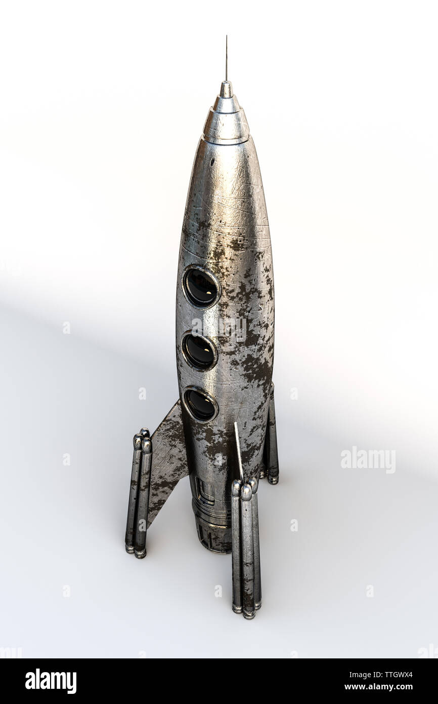 space rocket isolated on white background 3d illustration Stock Photo ...
