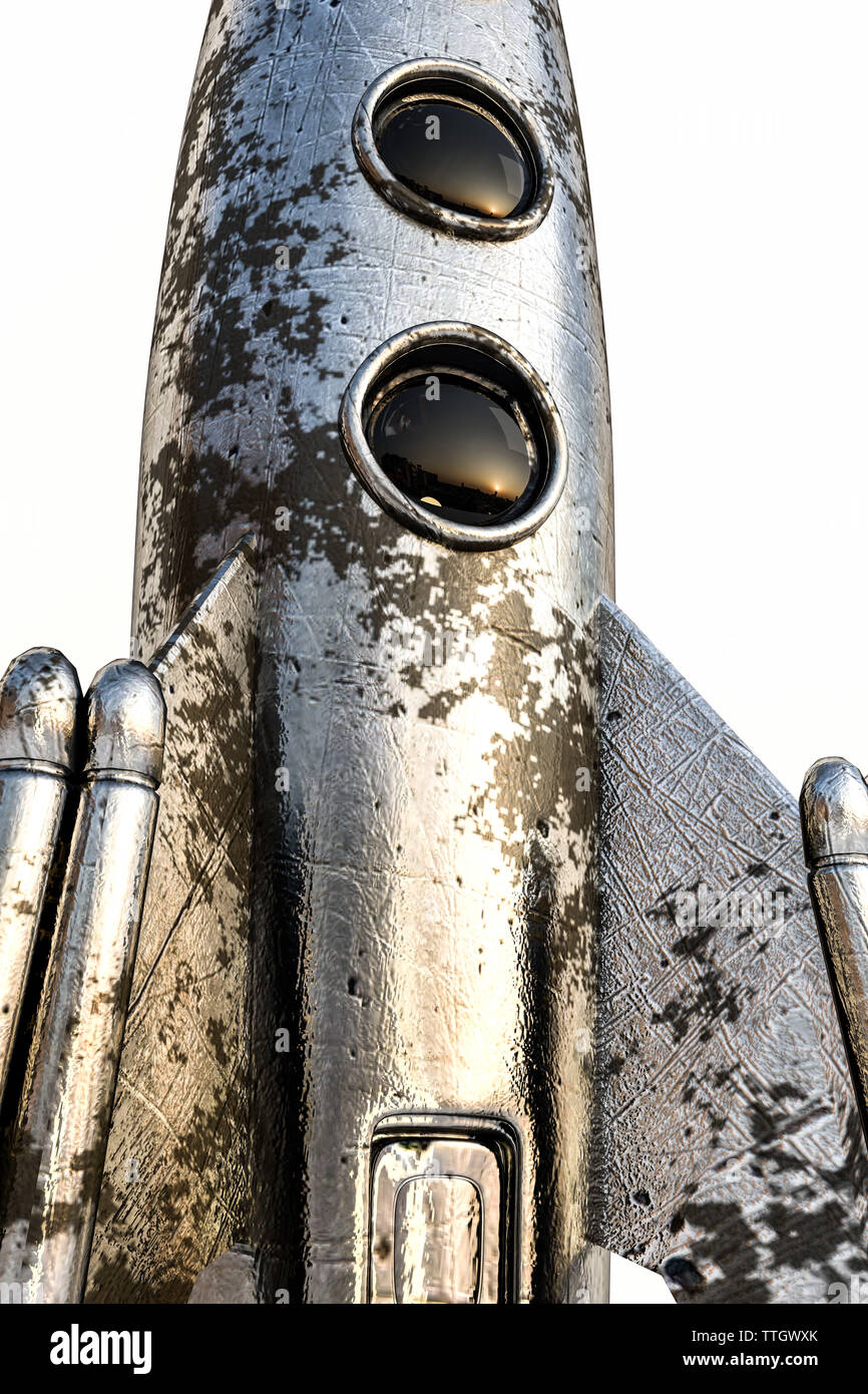 space rocket isolated on white background 3d illustration Stock Photo ...