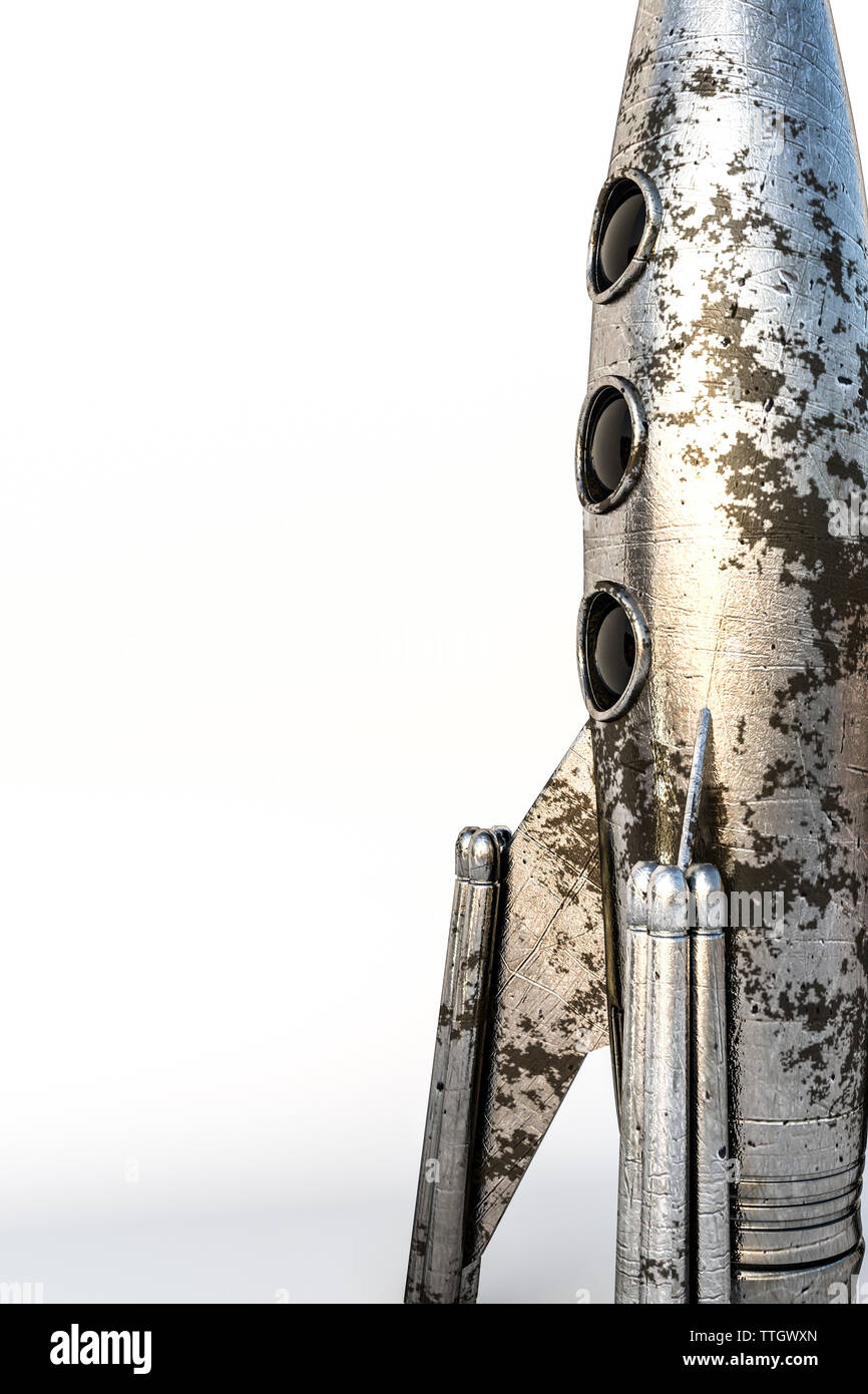 space rocket isolated on white background 3d illustration Stock Photo ...