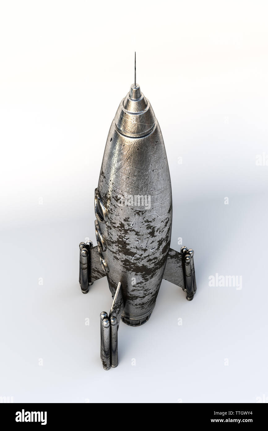 space rocket isolated on white background 3d illustration Stock Photo ...