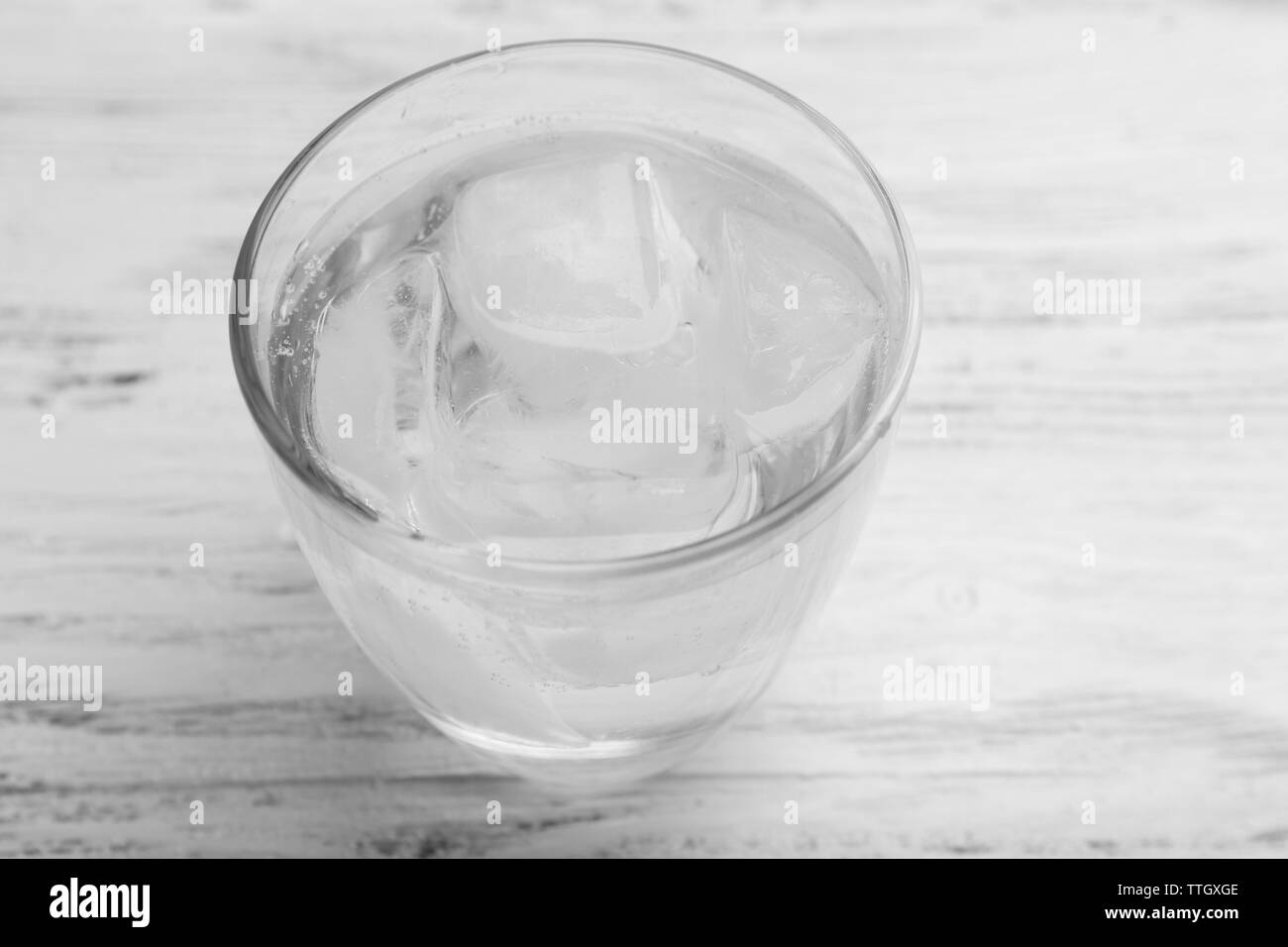 Iced drink on wood Black and White Stock Photos & Images - Alamy