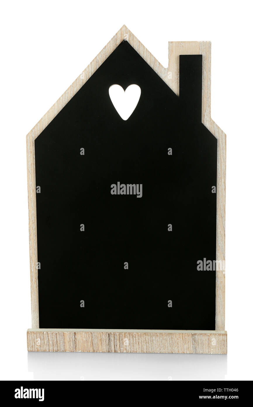 House shaped chalkboard isolated on white Stock Photo - Alamy