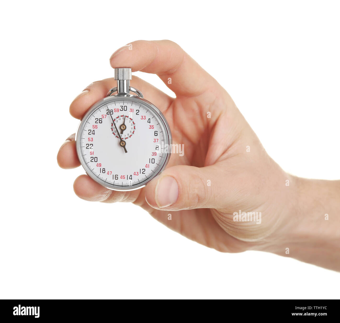 Man holding stopwatch Cut Out Stock Images & Pictures - Alamy