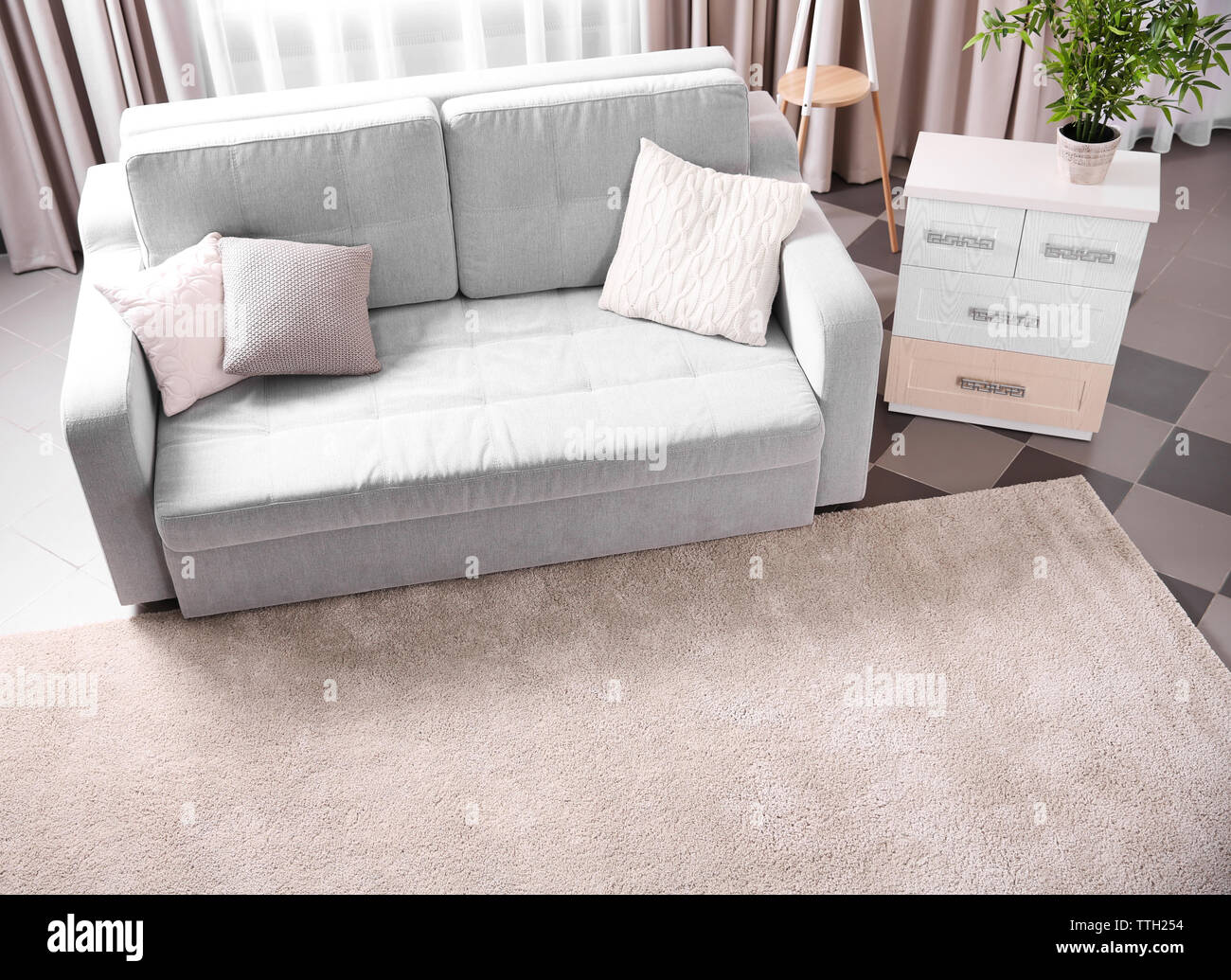 Modern room interior, top view Stock Photo - Alamy