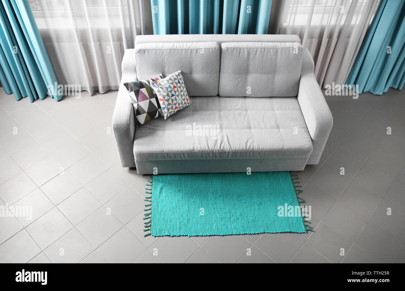Modern room interior, top view Stock Photo - Alamy