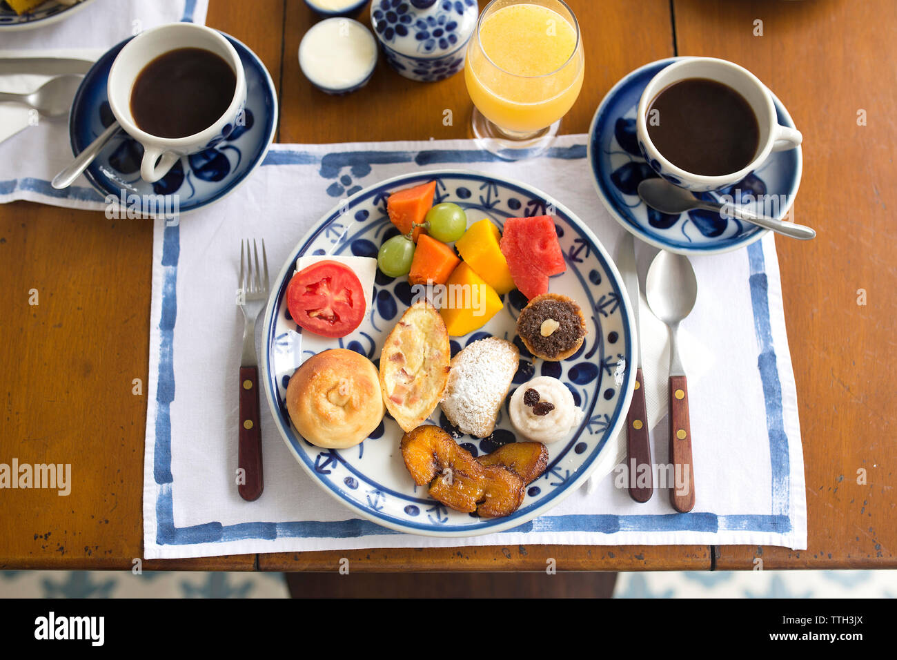 A breakfast plate in Brazil Stock Photo - Alamy