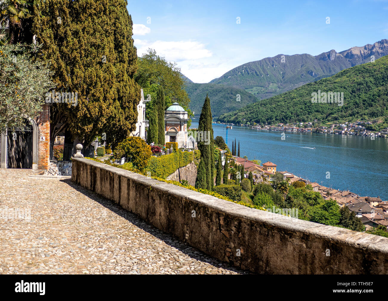 Lugano Lake seen from the top of the sacred mountain Stock Photo - Alamy