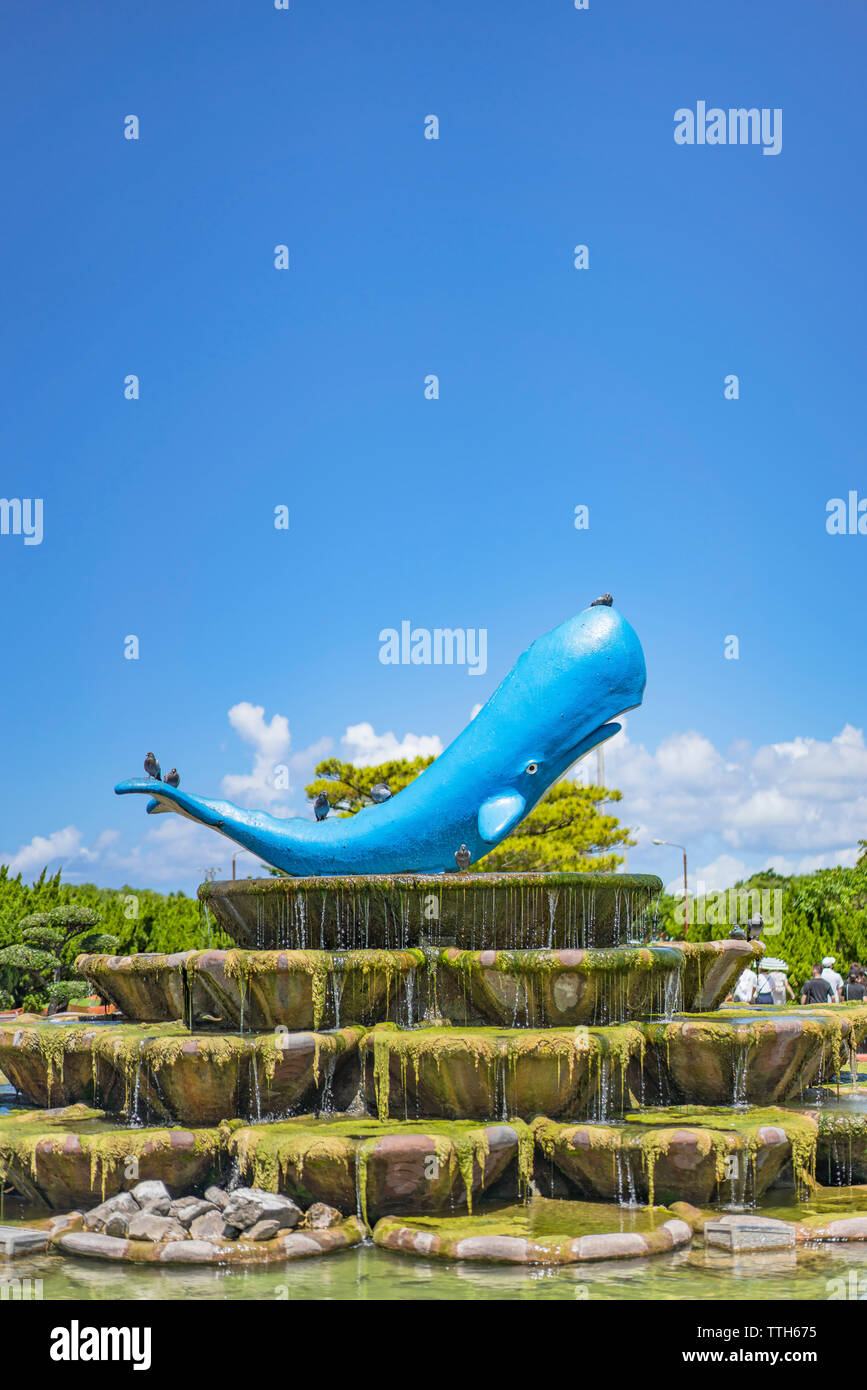 Monument of the fountain in the shape of a whale Stock Photo - Alamy