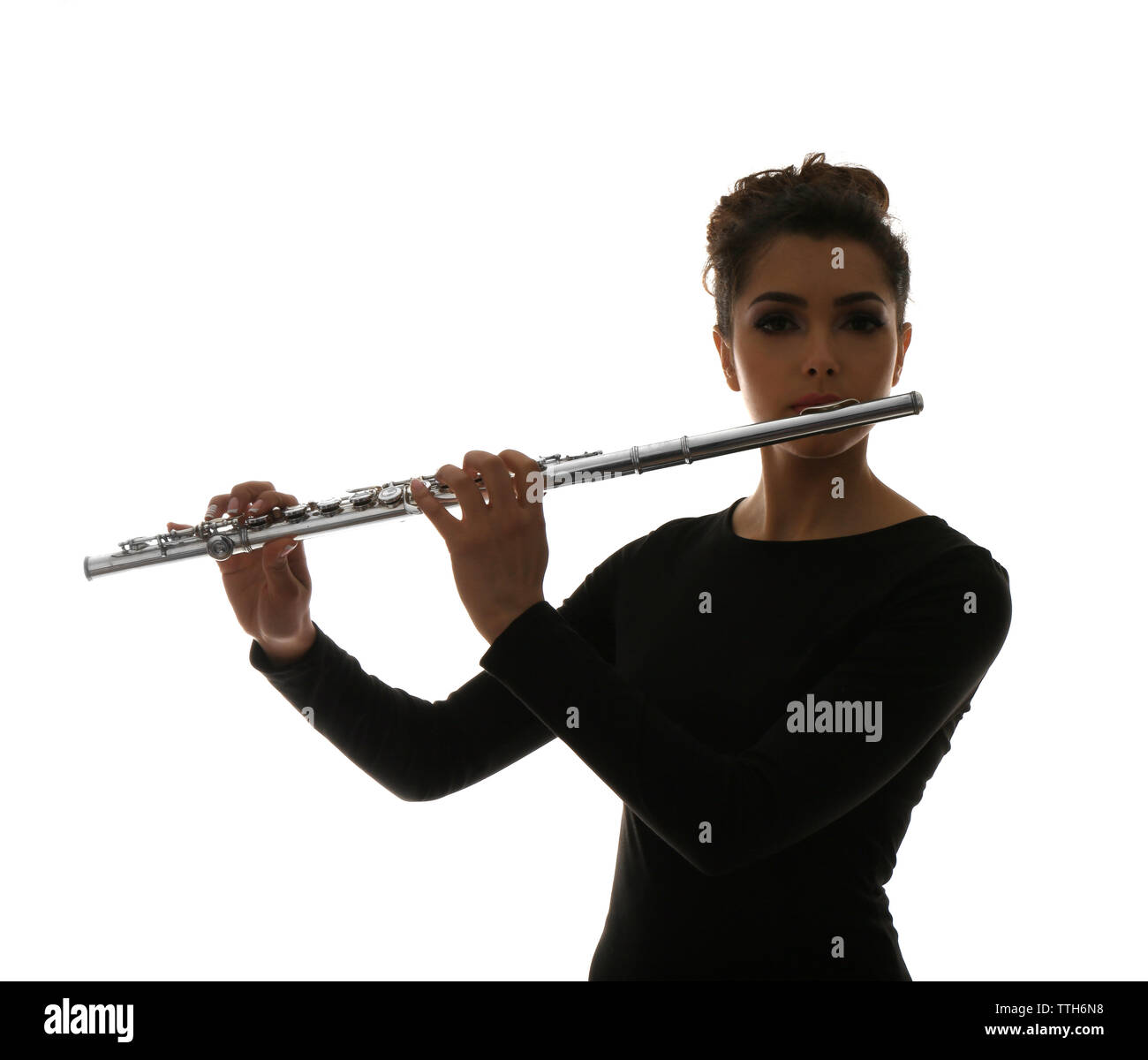 Female flautist Cut Out Stock Images & Pictures - Alamy