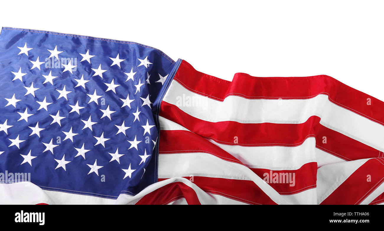 American flag isolated on white Stock Photo - Alamy
