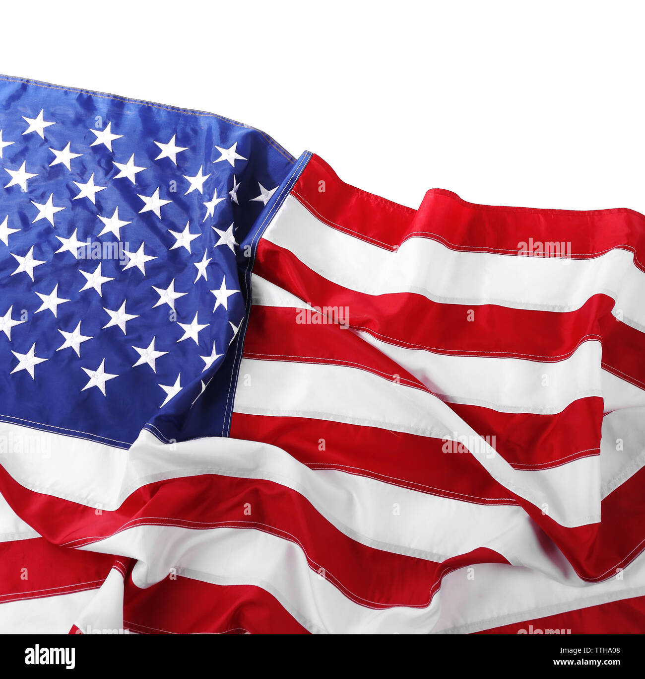 American flag isolated on white Stock Photo - Alamy