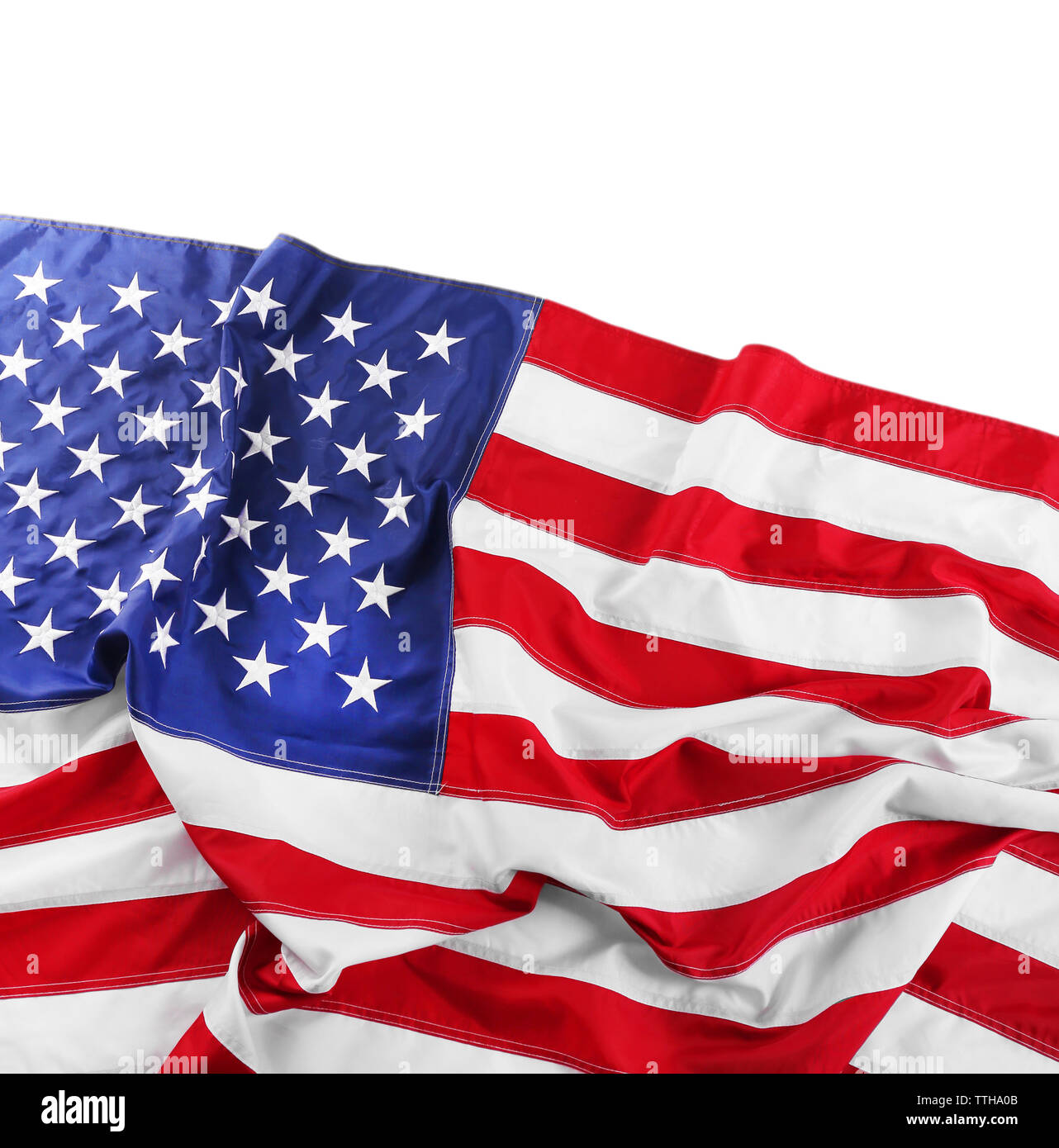 American flag isolated on white Stock Photo - Alamy