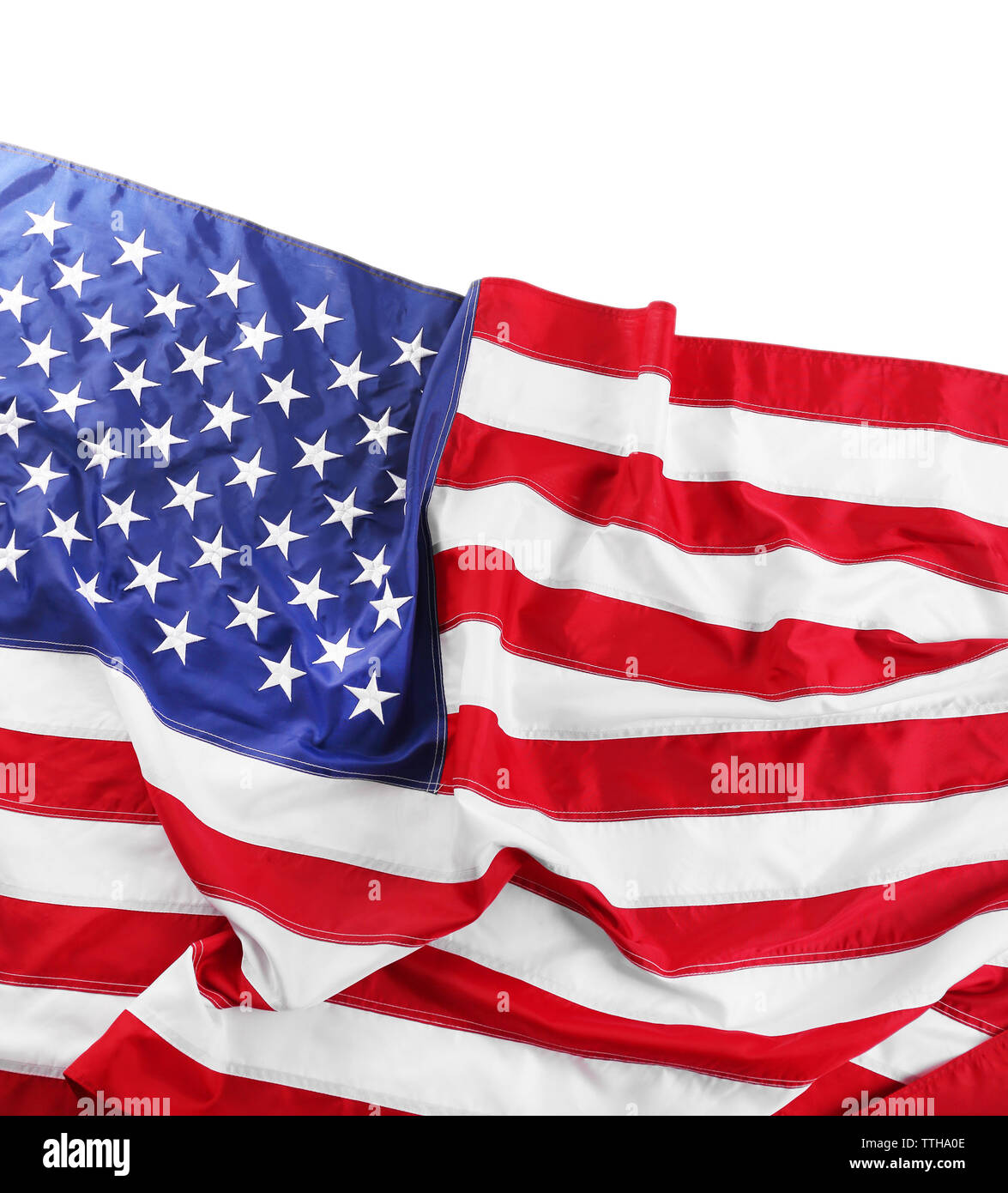 American flag isolated on white Stock Photo - Alamy