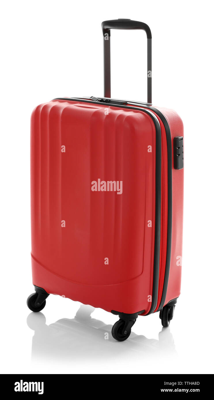 Suitcase isolated on white Stock Photo - Alamy