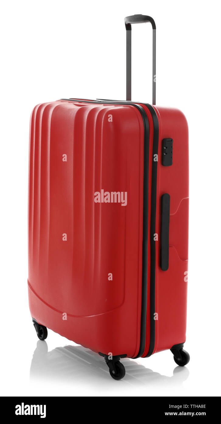 Suitcase isolated on white Stock Photo - Alamy