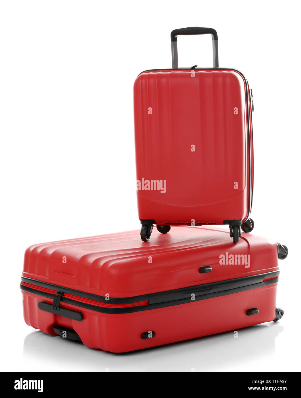 Suitcases isolated on white Stock Photo - Alamy